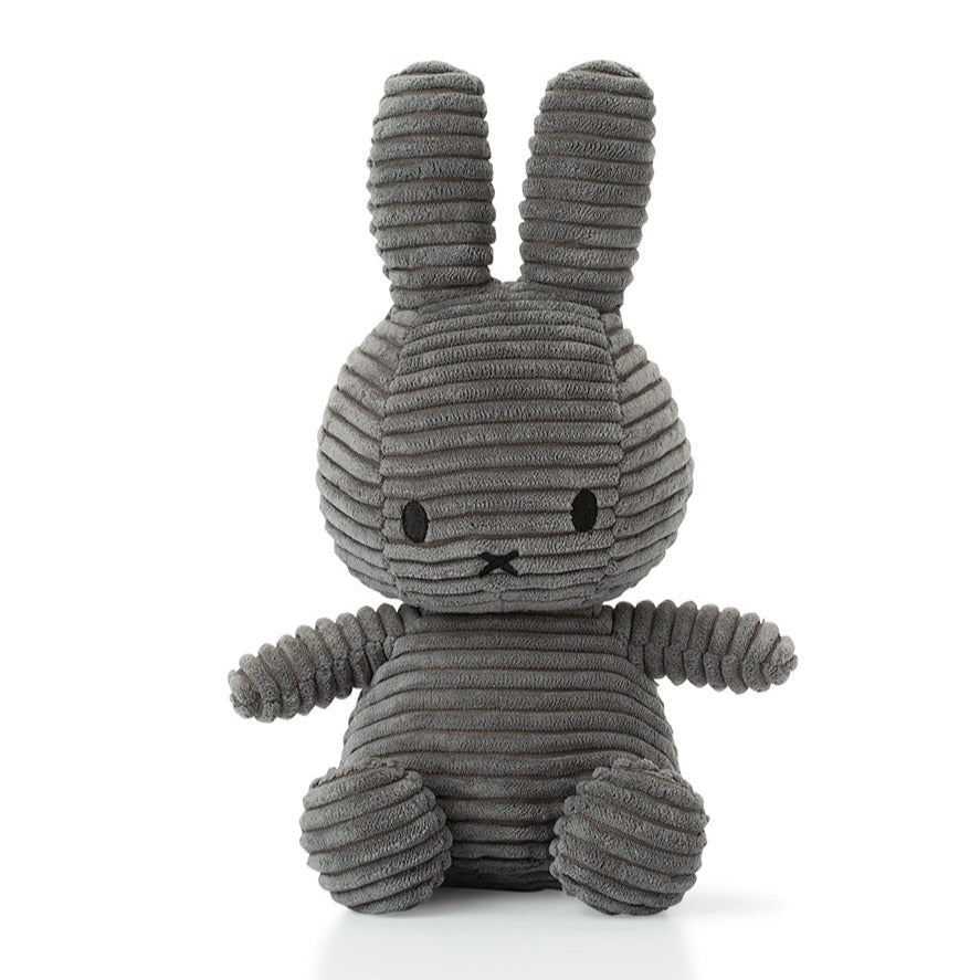 Miffy Sitting Corduroy Plush Grey by Bon Ton Toys | zillymonkey