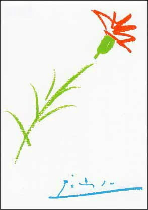 Picasso Postcard - Pink Flower – zillymonkey