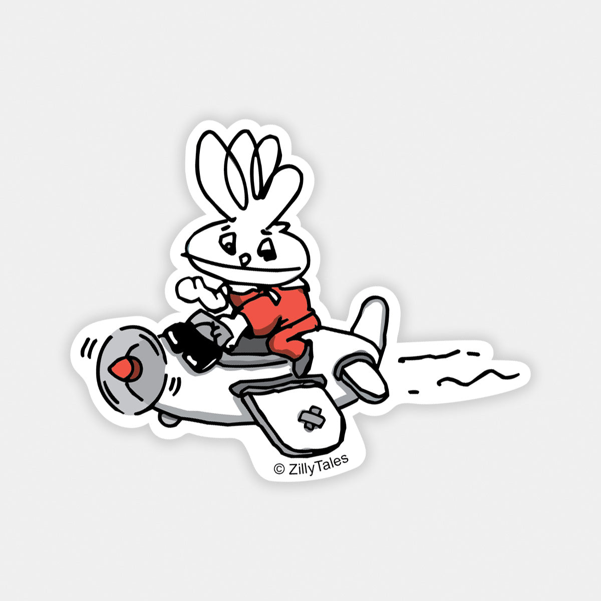 3ERS Bunny Flying Sticker | ZillyTales Vinyl Decal for Laptops Bottles ...