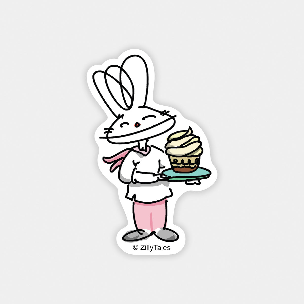 3ERS Bunny Cupcake Sticker | ZillyTales Laptop & Bottle Vinyl Decal ...