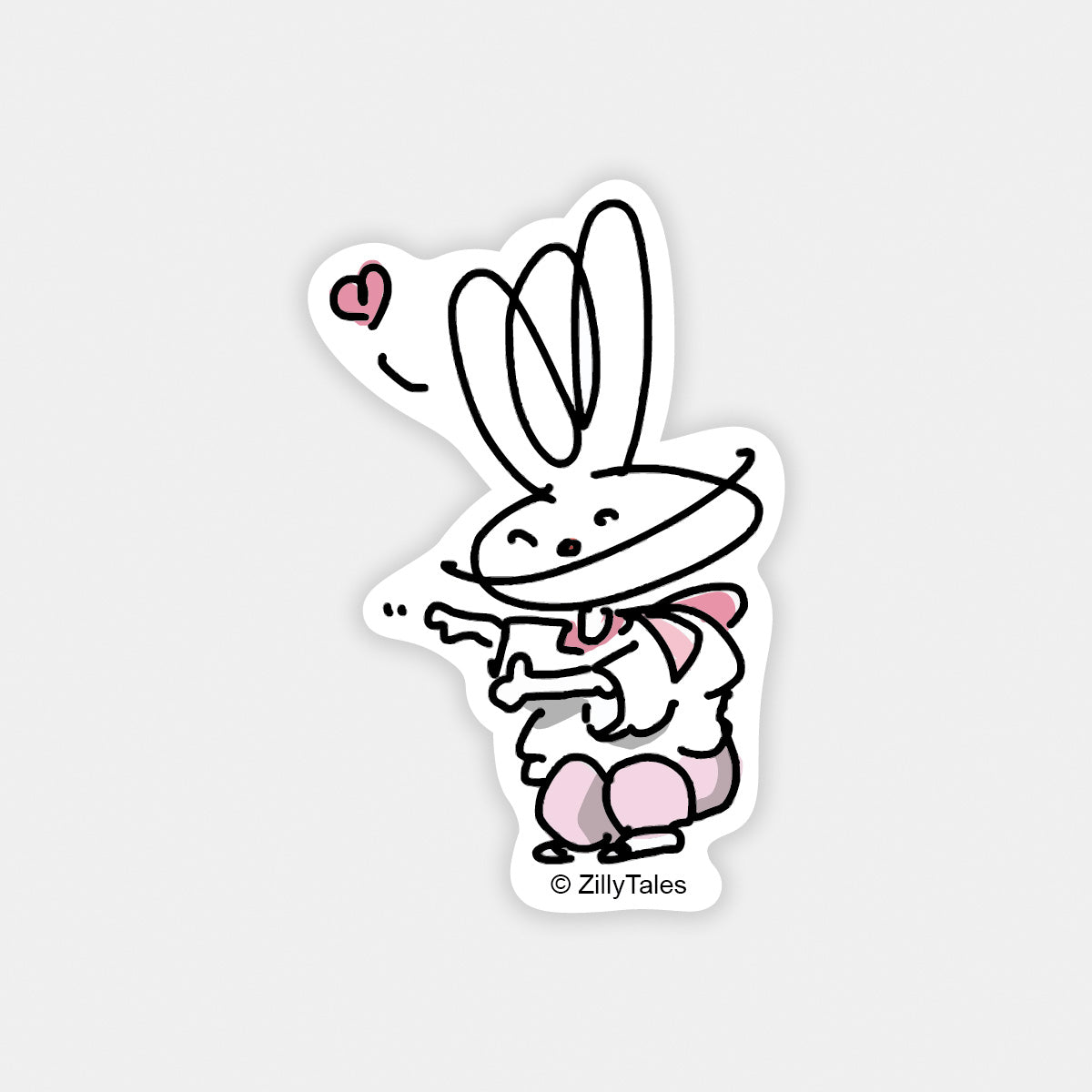 3ERS Bunny Heart Sticker | ZillyTales Laptop & Bottle Vinyl Decal ...