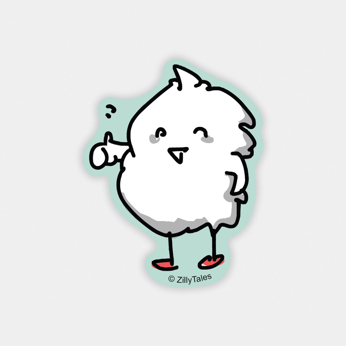 Ghost Thumbs Up Sticker | ZillyTales Laptop & Bottle Vinyl Decal ...