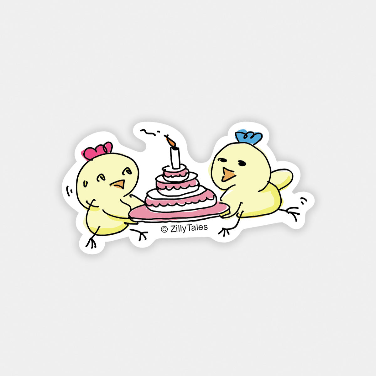 Pop & Pip Birthday Cake Sticker | ZillyTales Laptop & Bottle Decal ...