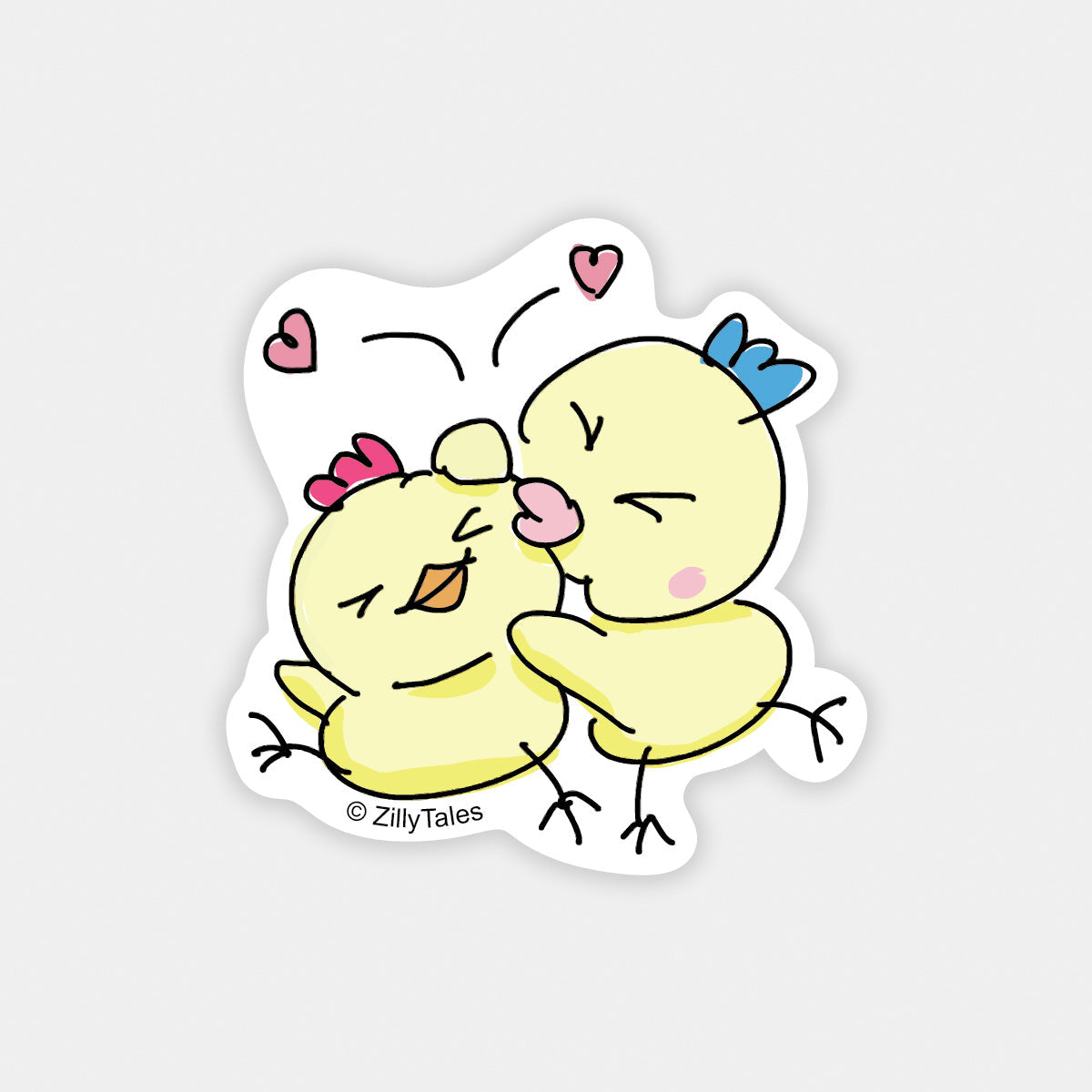 Pop & Pip Kissing Sticker | ZillyTales Laptop & Bottle Decal – zillymonkey