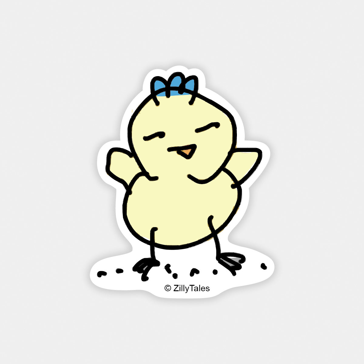 Pip the Chick Happy Sticker | ZillyTales Laptop & Bottle Vinyl Decal ...