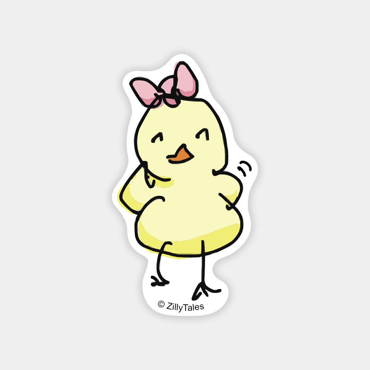 Pip the Chick Smiling Sticker | ZillyTales Laptop Bottle Vinyl Decal ...