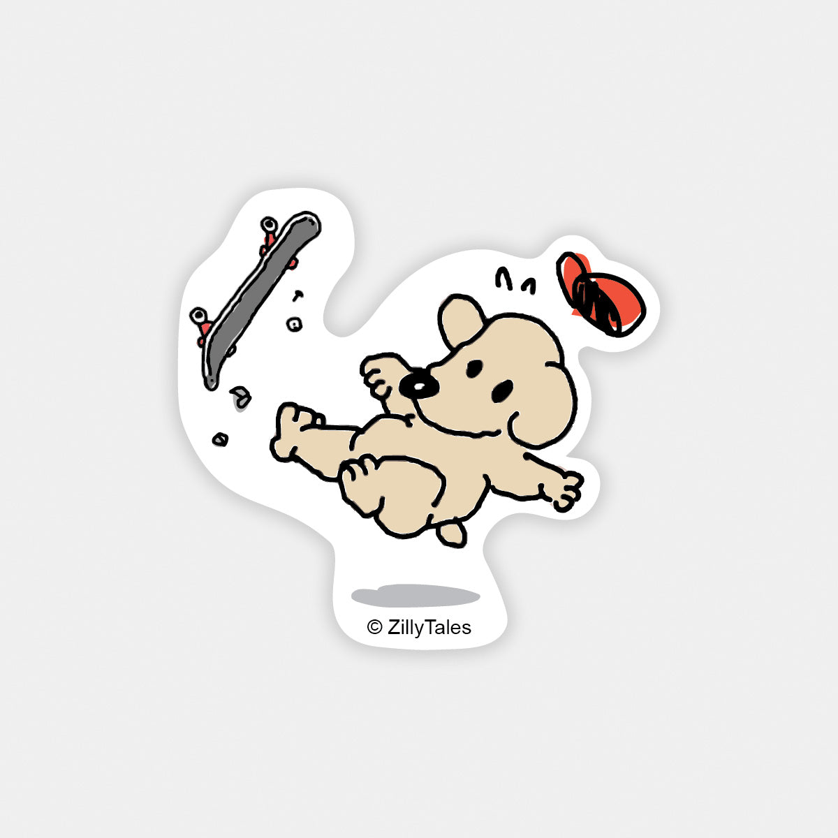 Sora Dog On Skateboard Sticker | ZillyTales Laptop Bottle Vinyl Decal ...