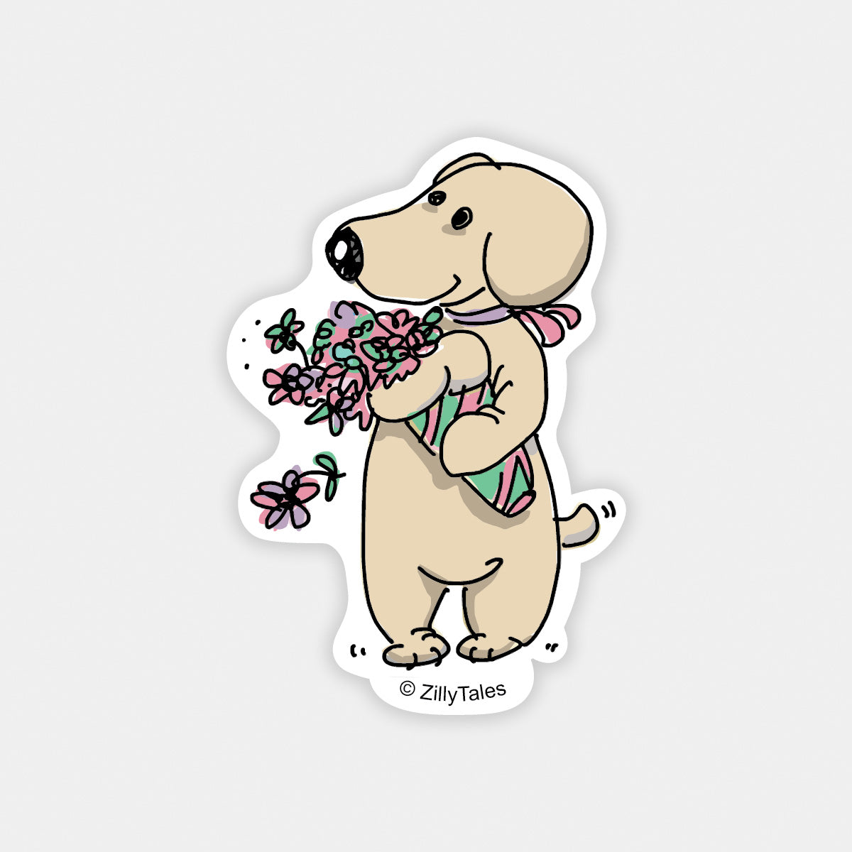 Sora with Flower Sticker | ZillyTales Laptop Bottle Vinyl Decal ...