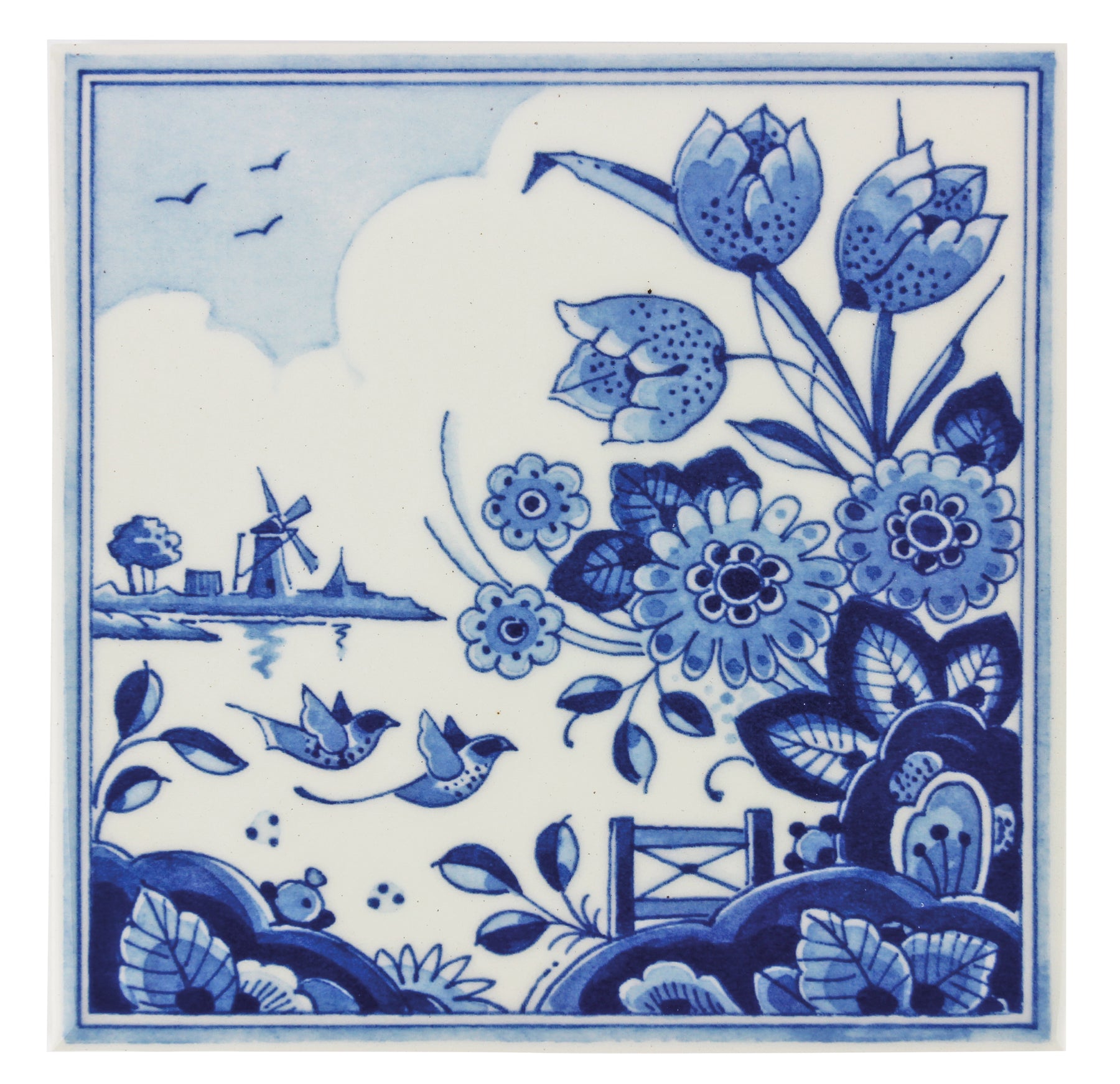Tile Tulips (310) Delft Blue by Royal Delft | zillymonkey