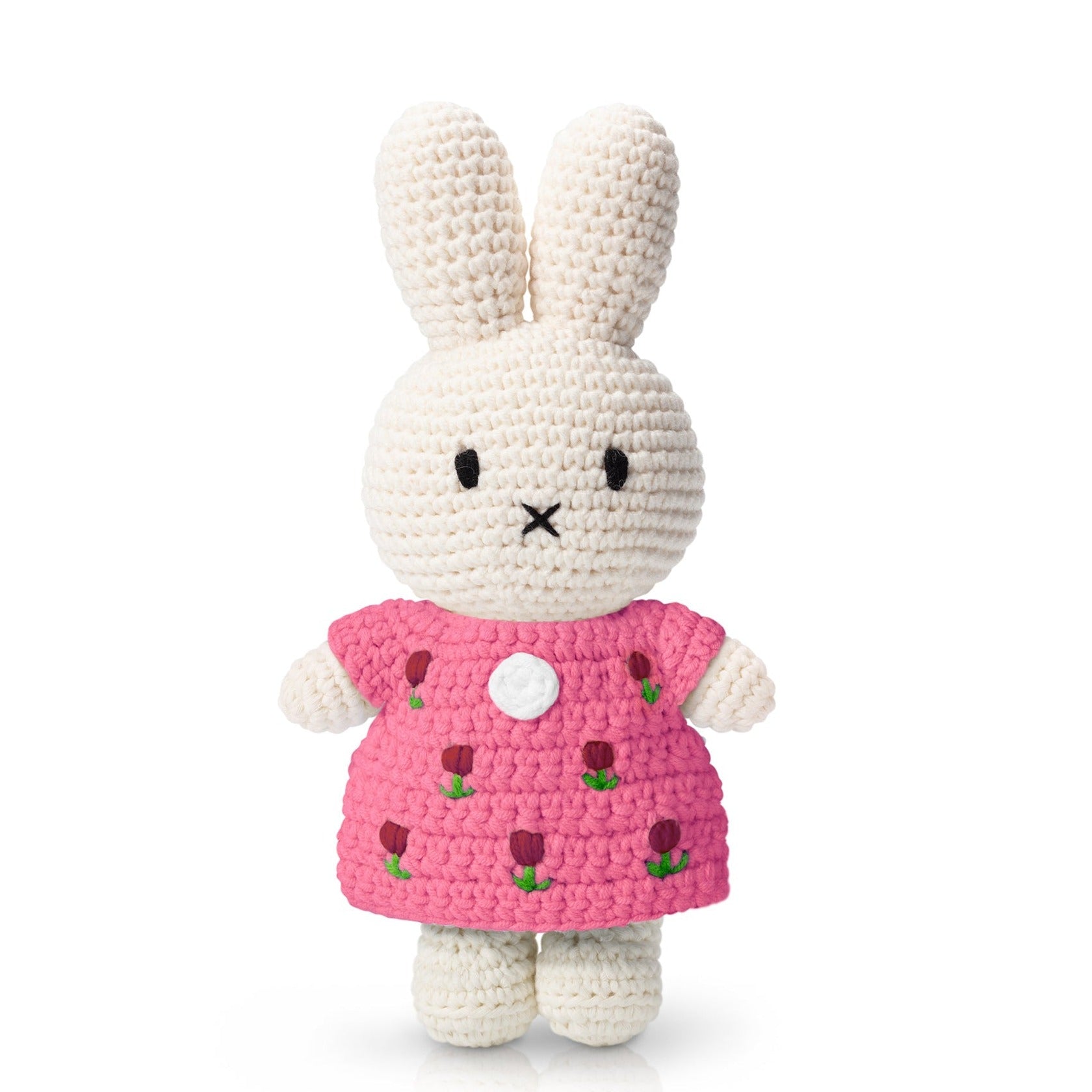 Crocheted Miffy with Orange Dress Tulips Bag by Just Dutch | zillymonkey