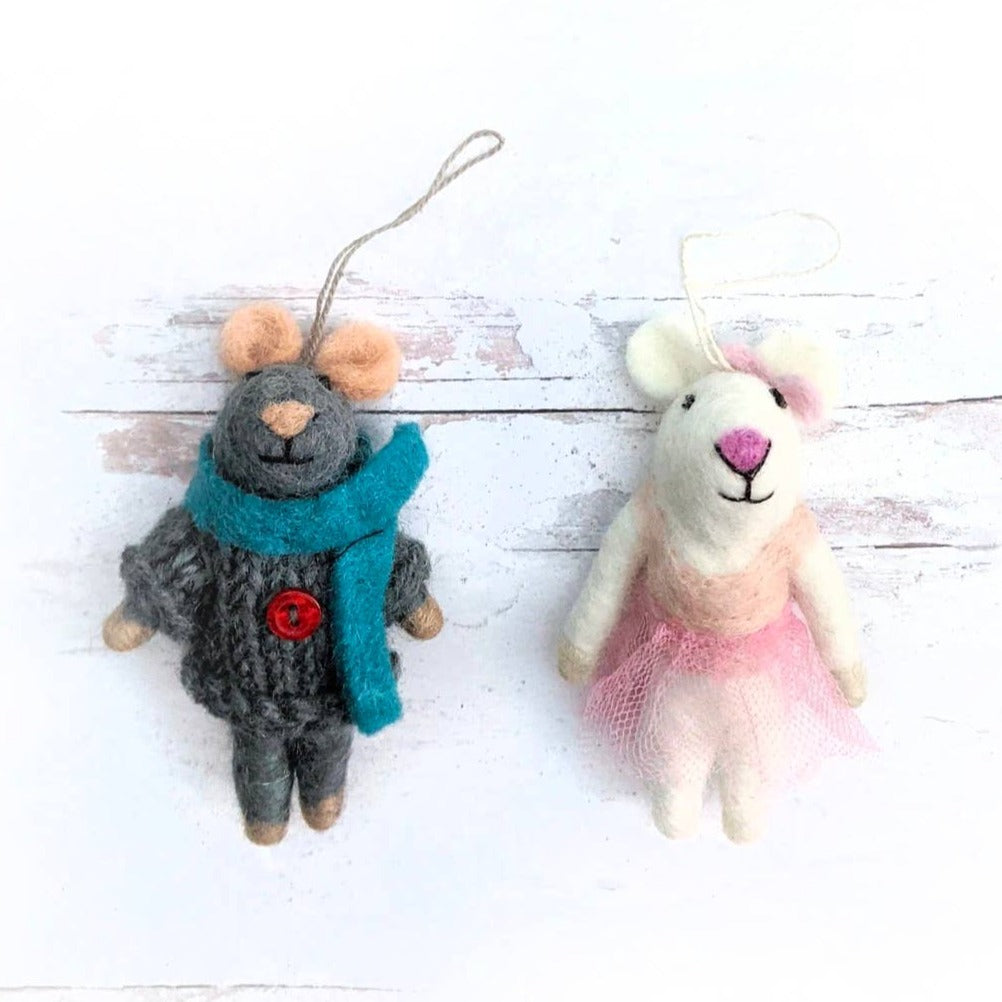 Lulu and Marty Mice Wooly Ornament by Friendsheep | zillymonkey