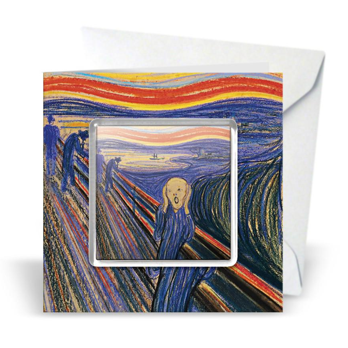 The Scream, Edvard Munch Greeting Card with Magnet MTDay | zillymonkey