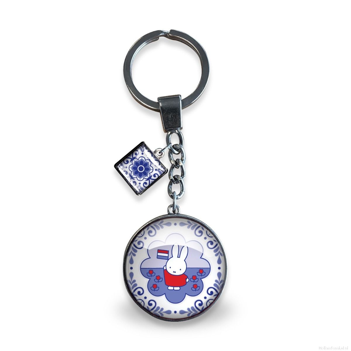 Miffy in Delft Blue Glass Keychain MTDay | zillymonkey