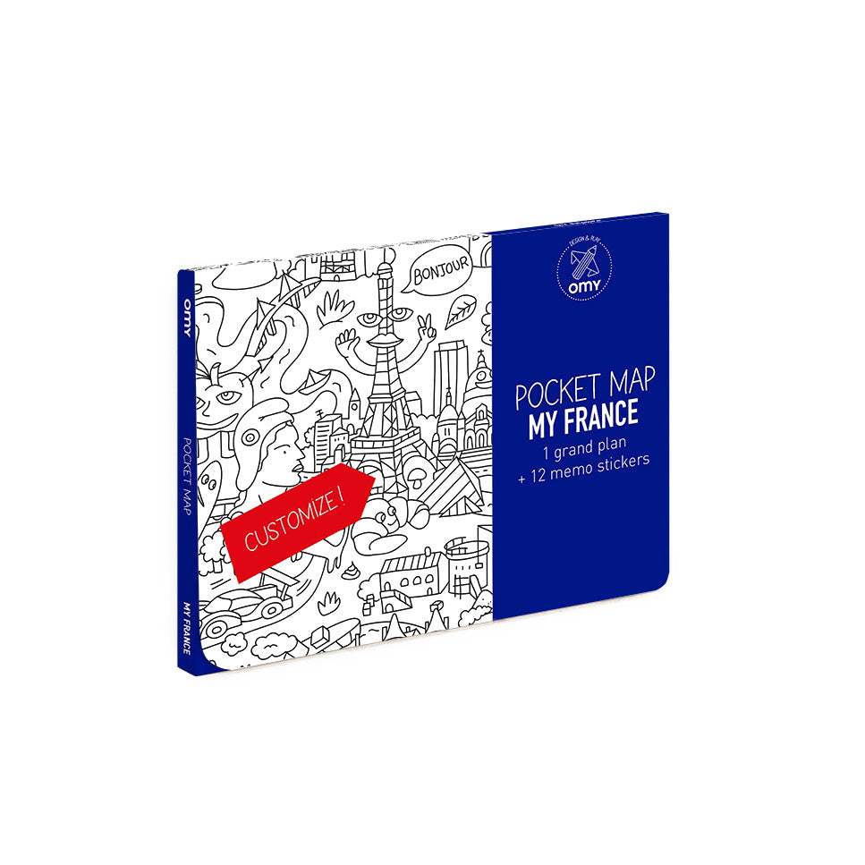 OMY Pocket Map Coloring Poster - France Map | zillymonkey